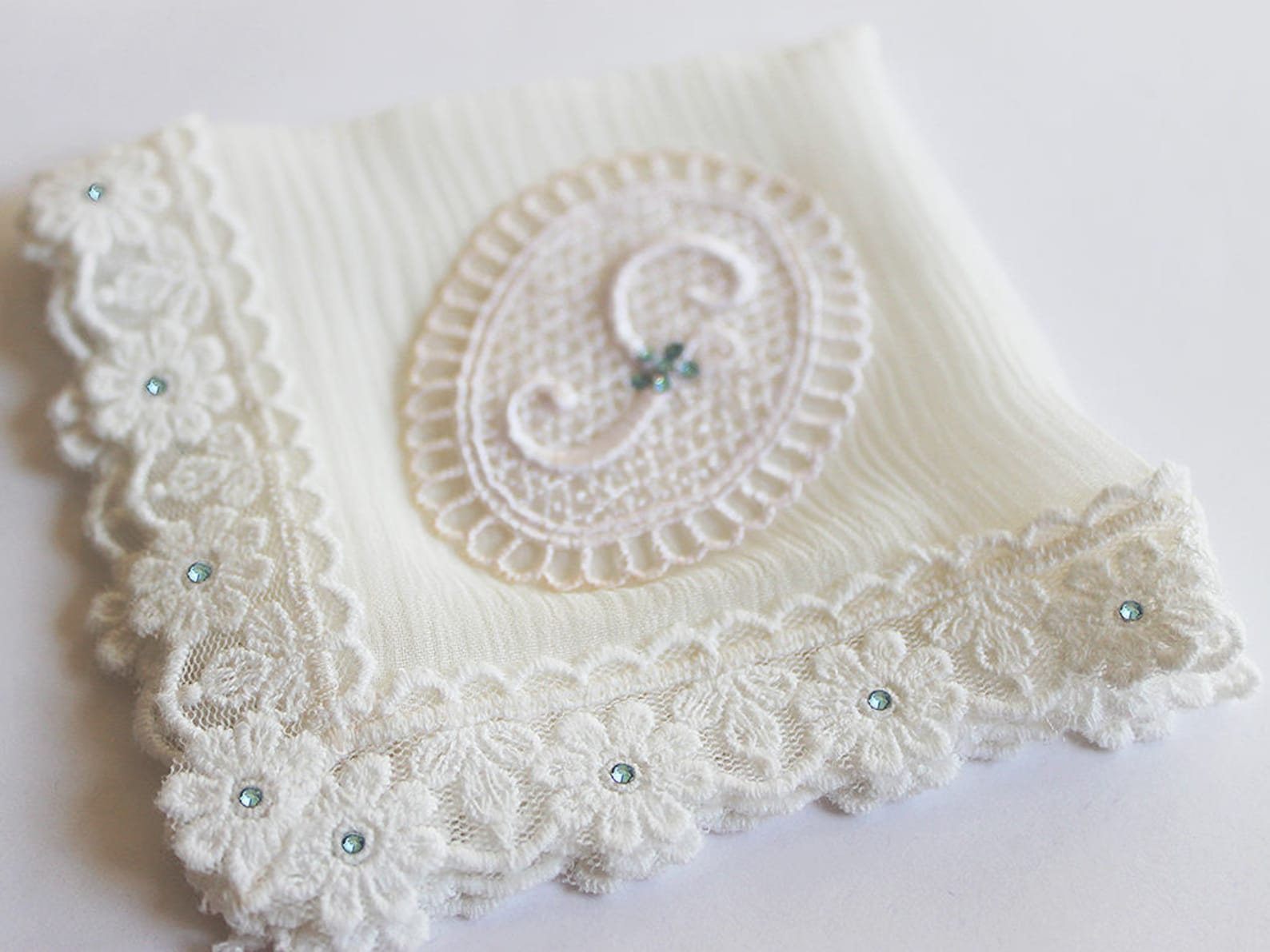 Something Blue Bride Handkerchief Silk Handkerchief Bridal - Etsy