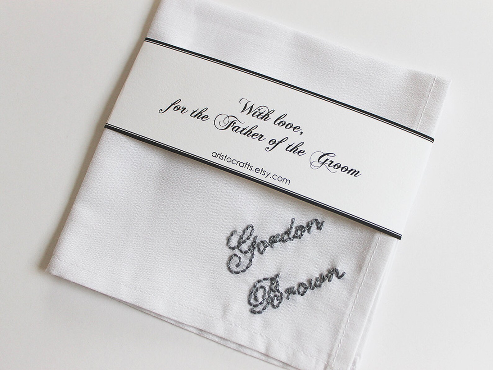 Hand Embroidered Father of the Bride Pocket Square Father of - Etsy