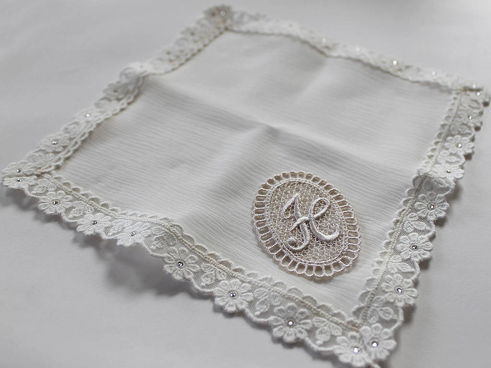 Wedding Handkerchief Bride Handkerchief Initial - Etsy