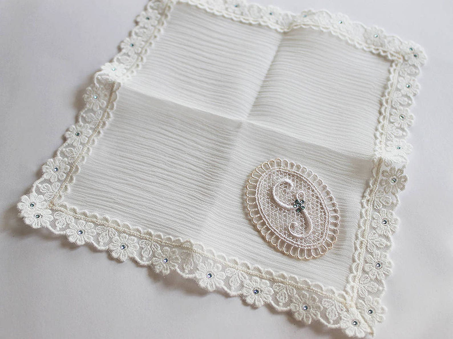 Something Blue Bride Handkerchief Silk Handkerchief Bridal - Etsy