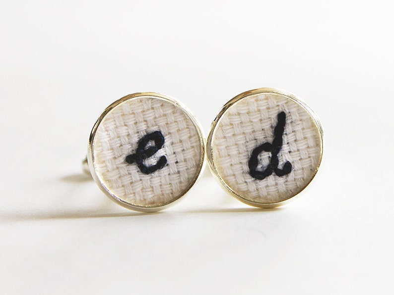 Lower Case Initial Cuff Links Custom Color Groom Cufflinks - Etsy