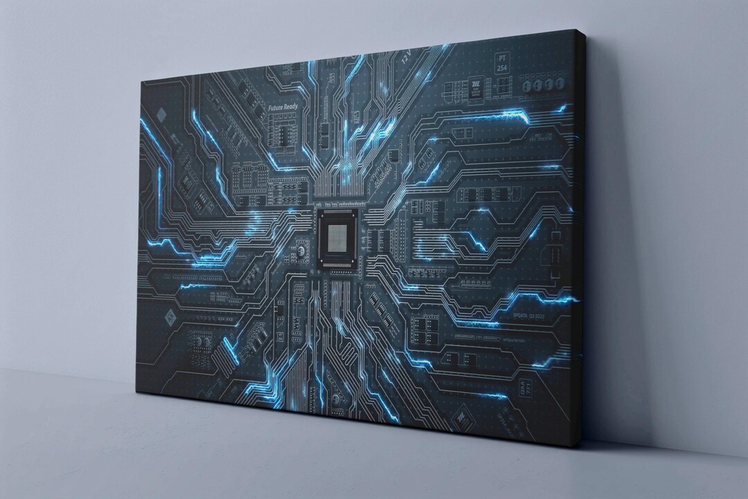 Circuit Board Art, Futuristic Sci-fi Canvas Print, Tech Wall Decor - Etsy