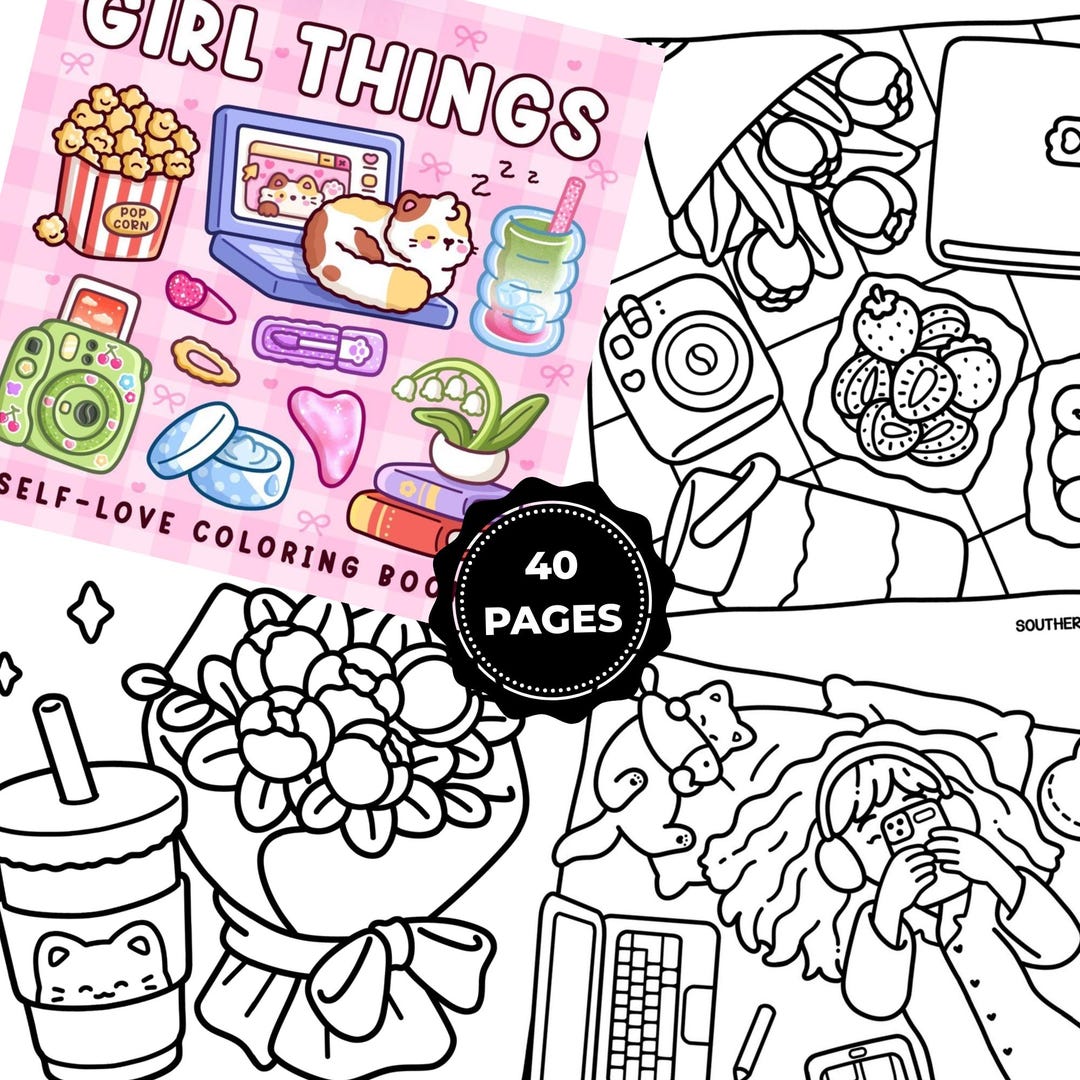 Cute Girl Coloring Book Printable – Self Love Coloring Pages | Cozy ...