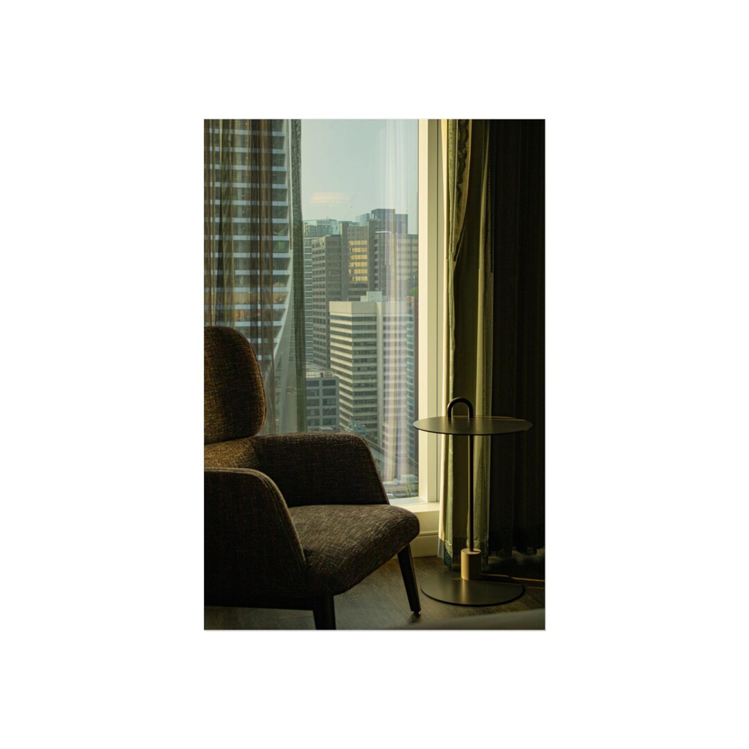 Cozy Window Cityscape Poster | Modern Urban Interior Wall Art - Etsy