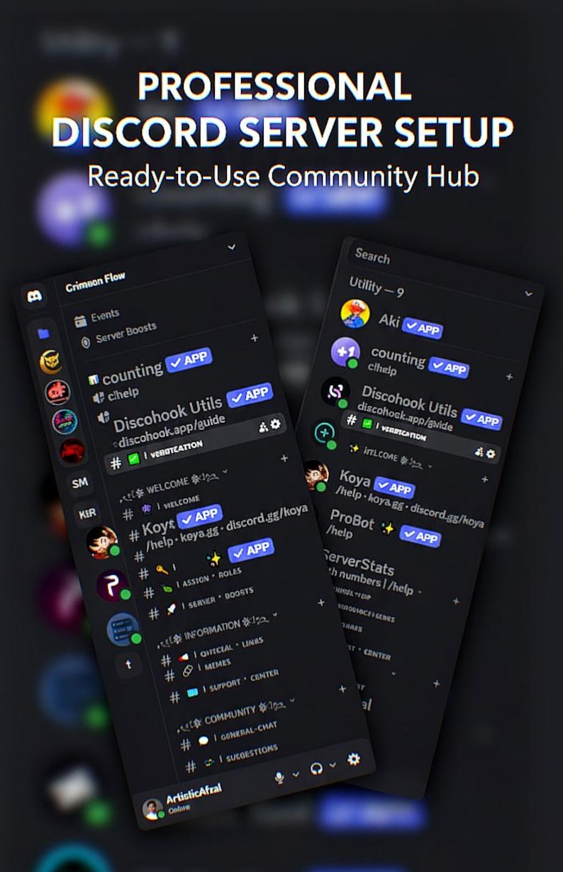 Fully Setup Discord Server Ready to Use | Instant Ownership Transfer | the CRIMSON FLOW by ...
