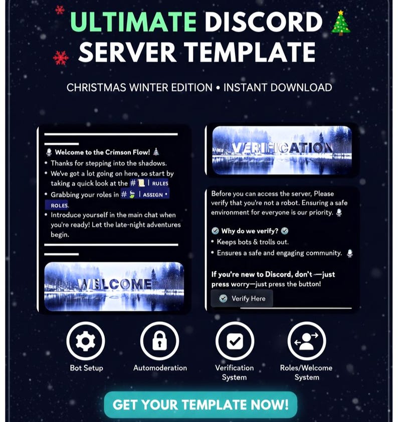 Fully Setup Christmas Discord Server | Pre-made Festive Community Setup ...