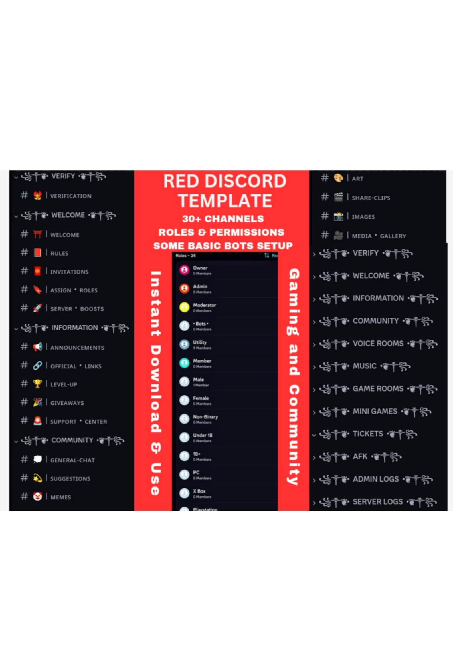 Red Theme Discord Server Template | for Gaming, Community, Streaming ...