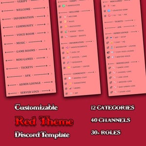 Red Theme Discord Server Template | for Gaming, Community, Streaming ...