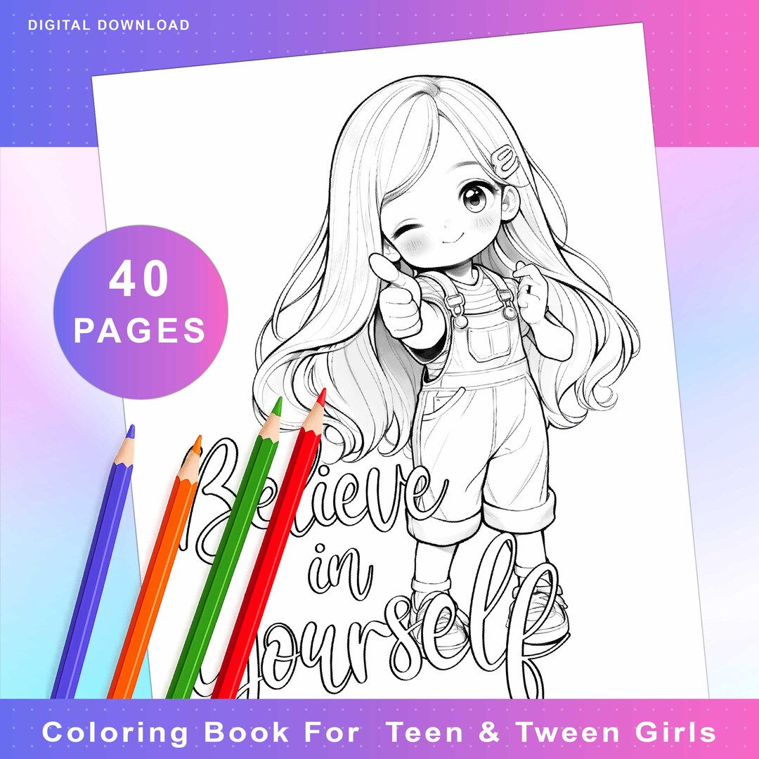 Shine Bright, Girl — Motivational Coloring Book for Teen & Tween Girls ...