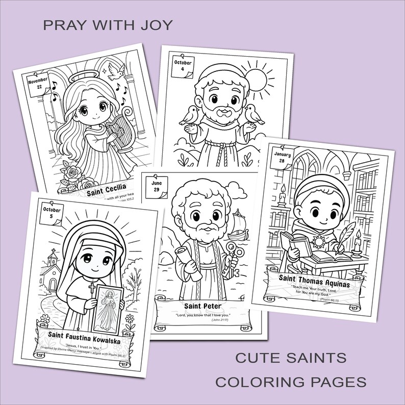 Catholic Saints Coloring Pages for Kids | 52 Christian Printables ...