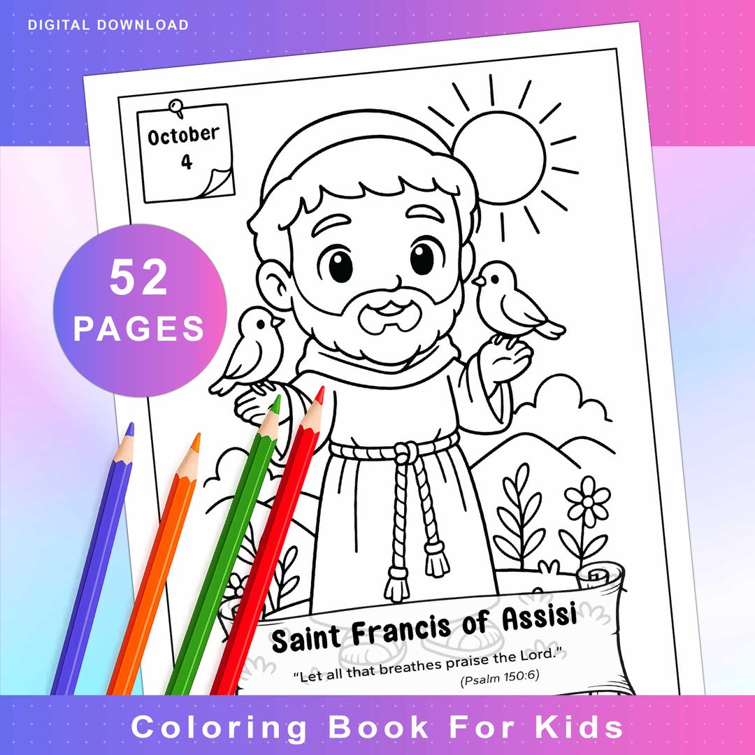 Catholic Saints Coloring Pages for Kids | 52 Christian Printables ...