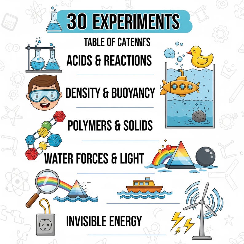 30 Home Science Experiments MEGA BUNDLE | Printable Kids STEM Activity ...