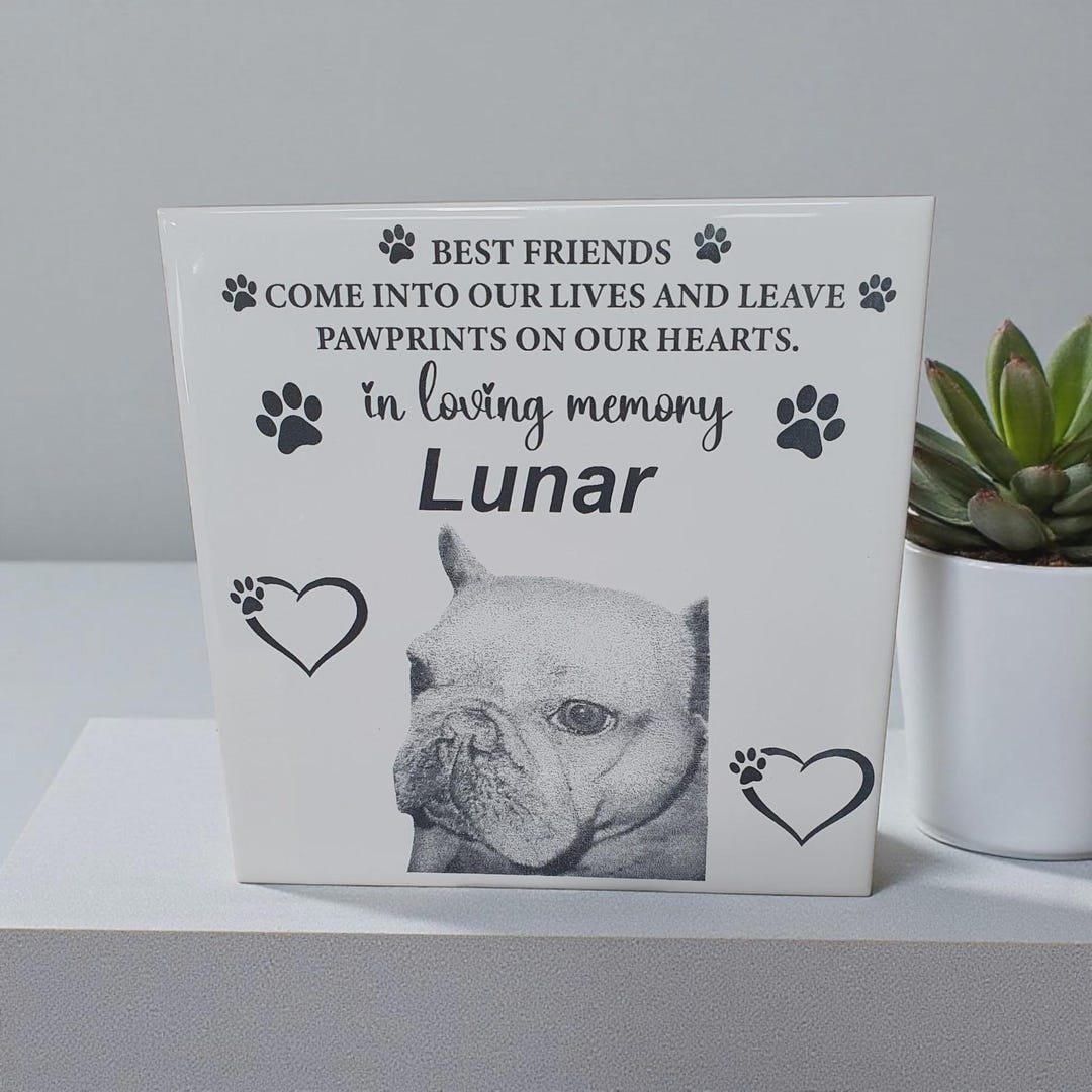 Custom Pet Memorial Tile – Engraved Ceramic Remembrance Plaque - Etsy