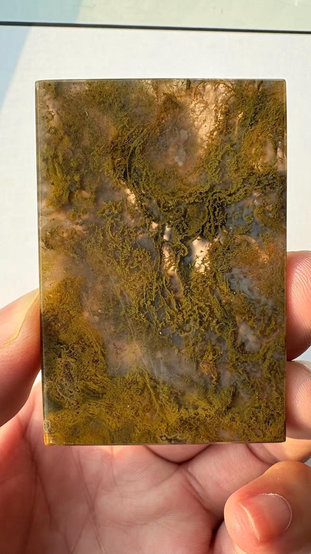 Deep Forest Moss Agate Slab - Natural Green Mossy Scenic Stone - Etsy