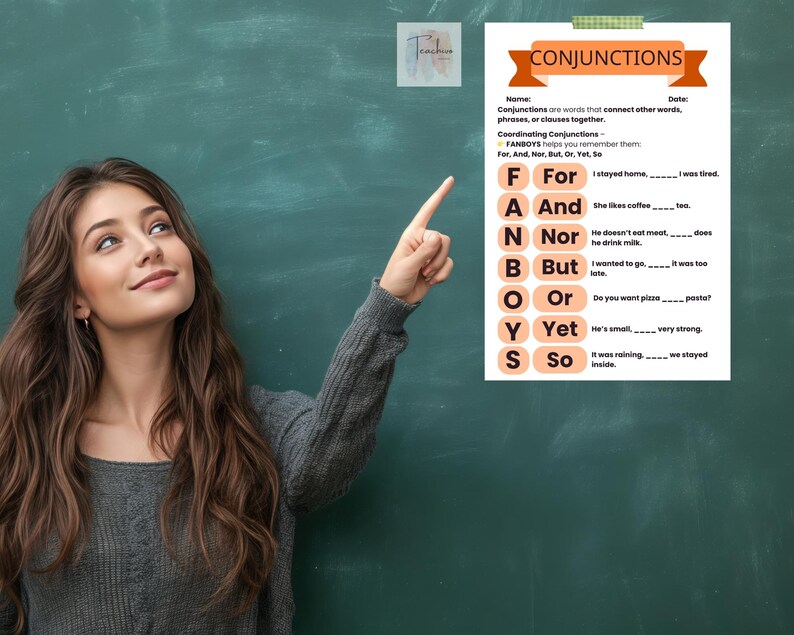 FANBOYS Conjunctions Worksheets • Esl & Ela Grammar Practice (pdf) - Etsy