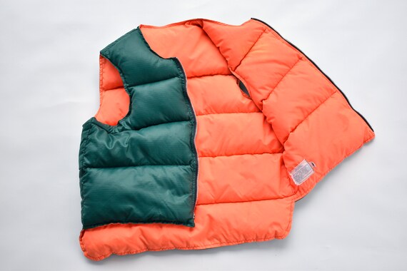 Vintage 70's Down Puffer Hunting Vest Reversible Gree… - Gem