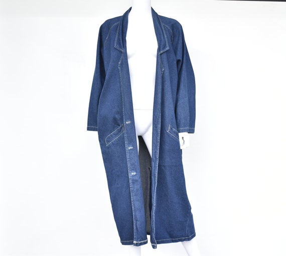 Vintage Long Denim Duster Trench Coat made in USA by … - Gem