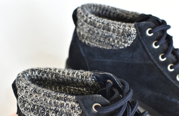 Vintage Rugged Outback Sweater Cuff Blue Suede Ankle … - Gem