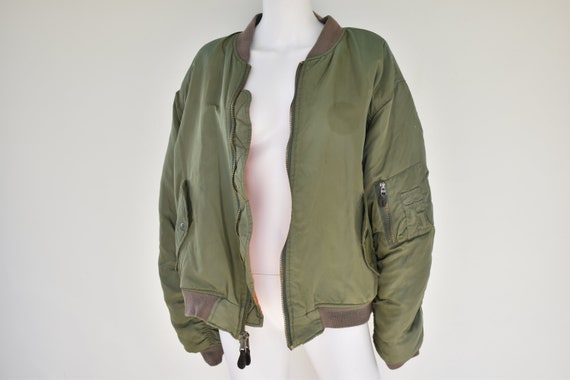 Vintage Military MA-1 Flight Bomber Jacket Reversible… - Gem