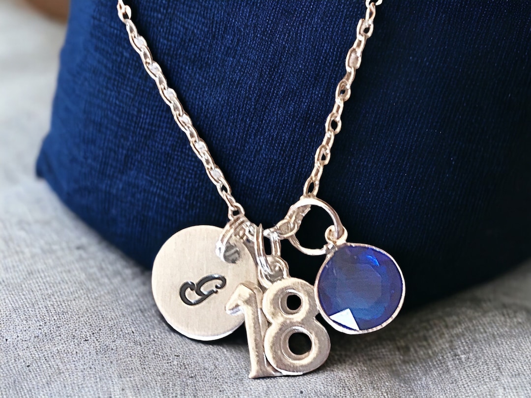 18th Birthday Necklace, Personalised Necklace, Number Necklace, Hand ...