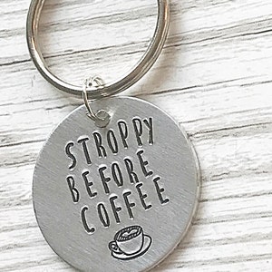 Funny Coffee Quote Keyring: Hand Stamped Aluminum Keychain - Etsy