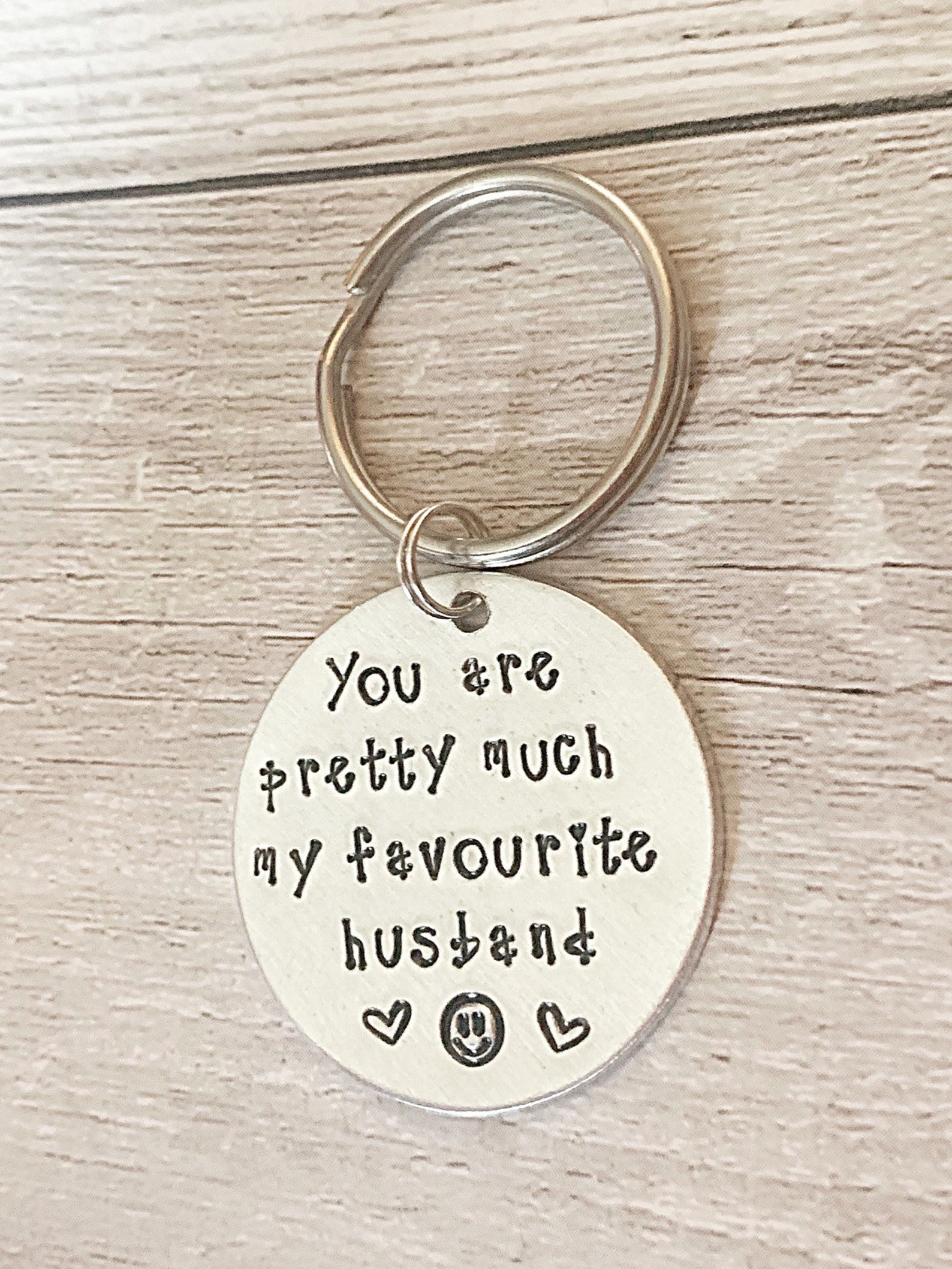 Hand Stamped Keyring for Husband Gift Funny Valentines Gift | Etsy