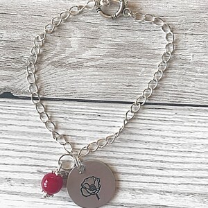 Poppy Bracelet Hand Stamped Bracelet Silver Bracelet Poppy | Etsy UK
