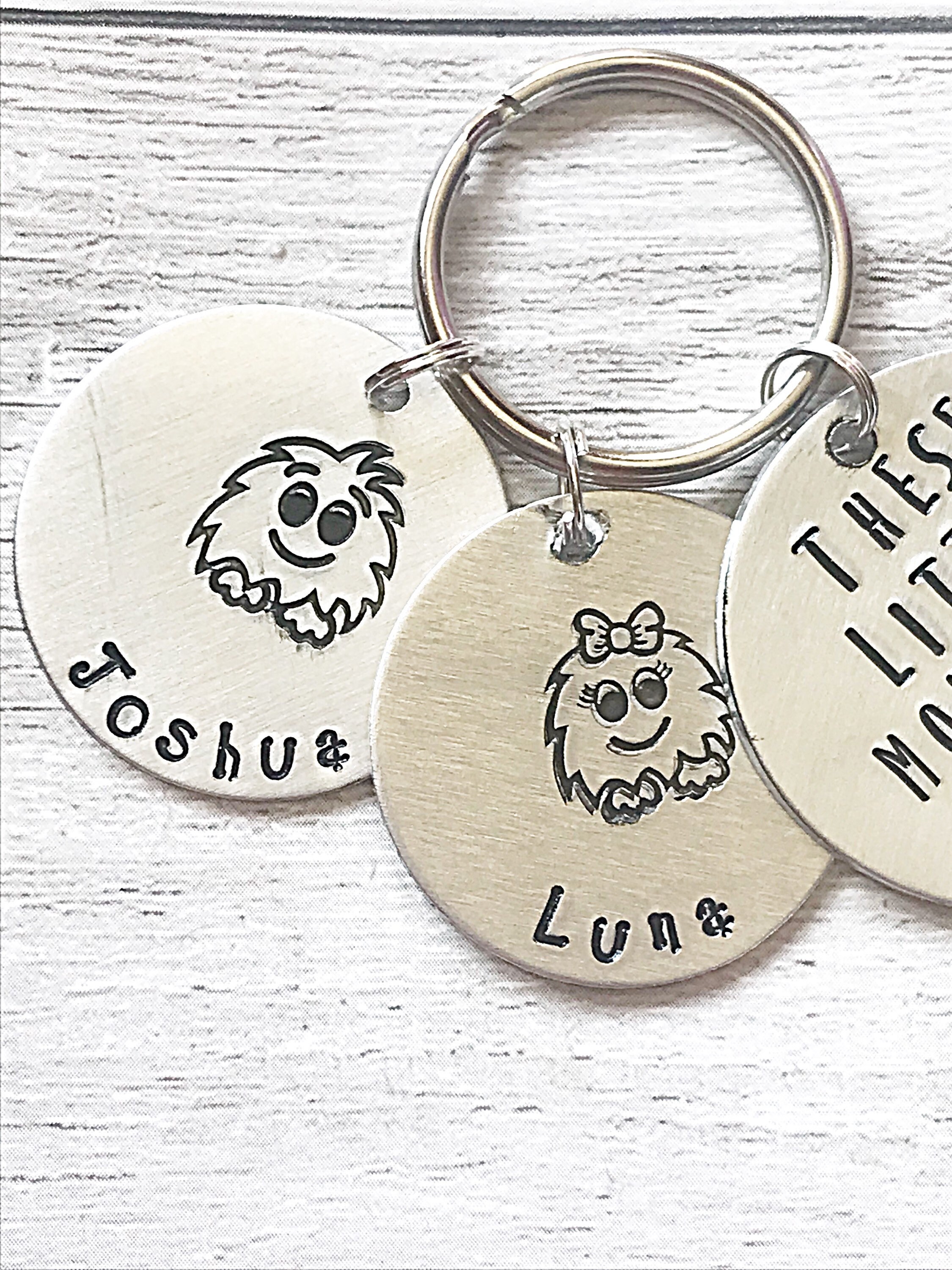Little Monsters Keychain Dad Gift Hand Stamped Keyring | Etsy