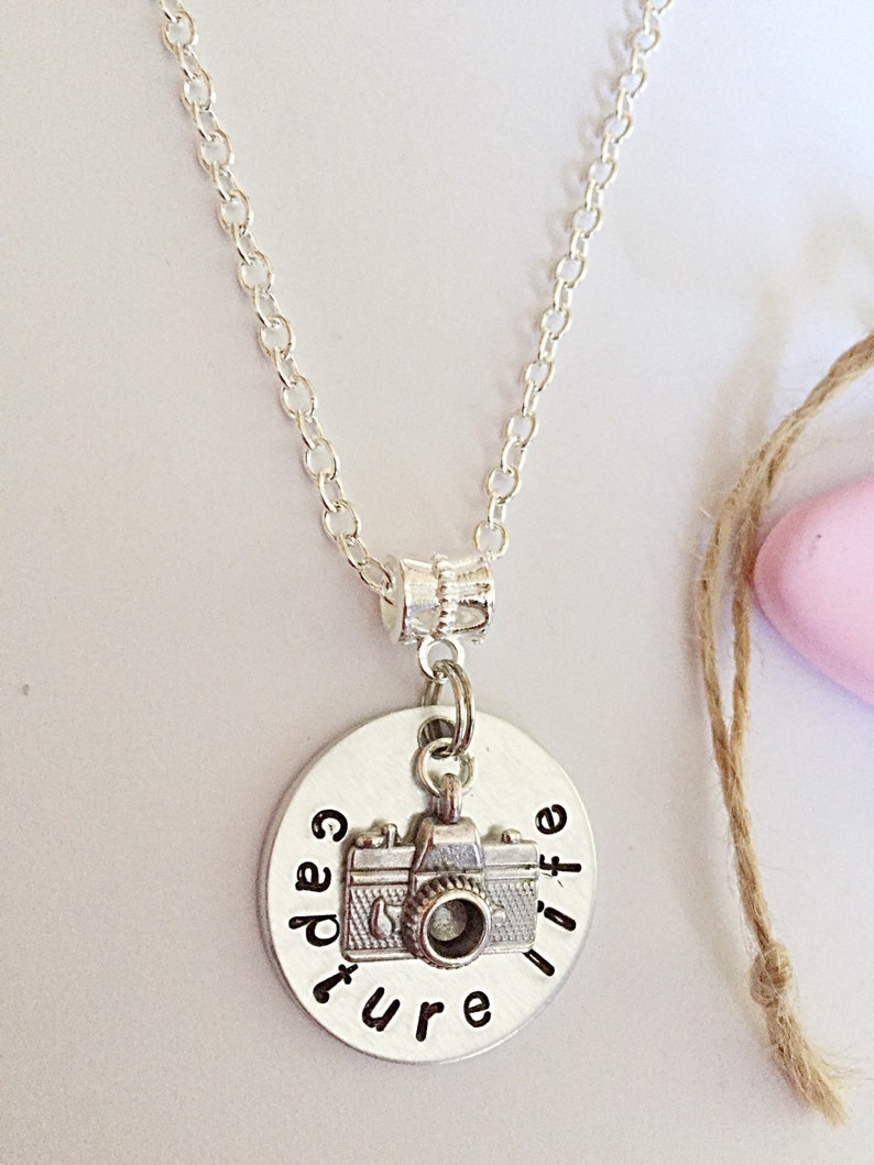 Camera Necklace for Women Hand Stamped Necklace Camera - Etsy