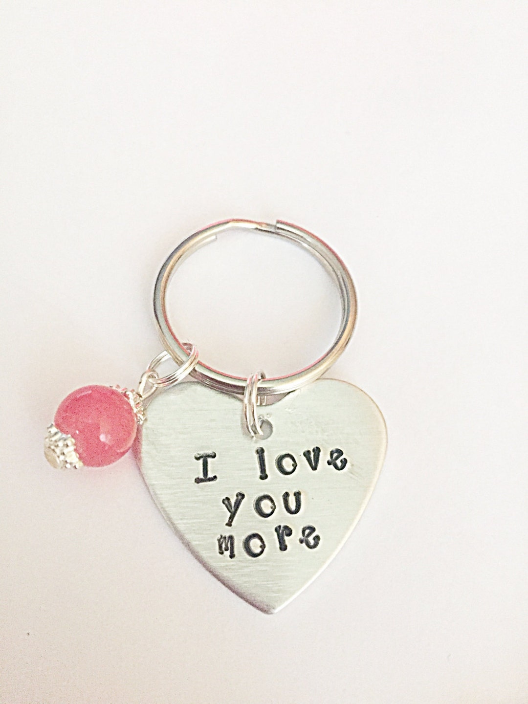 I Love You More Keyring - Hand Stamped Keyring - I Love You More ...