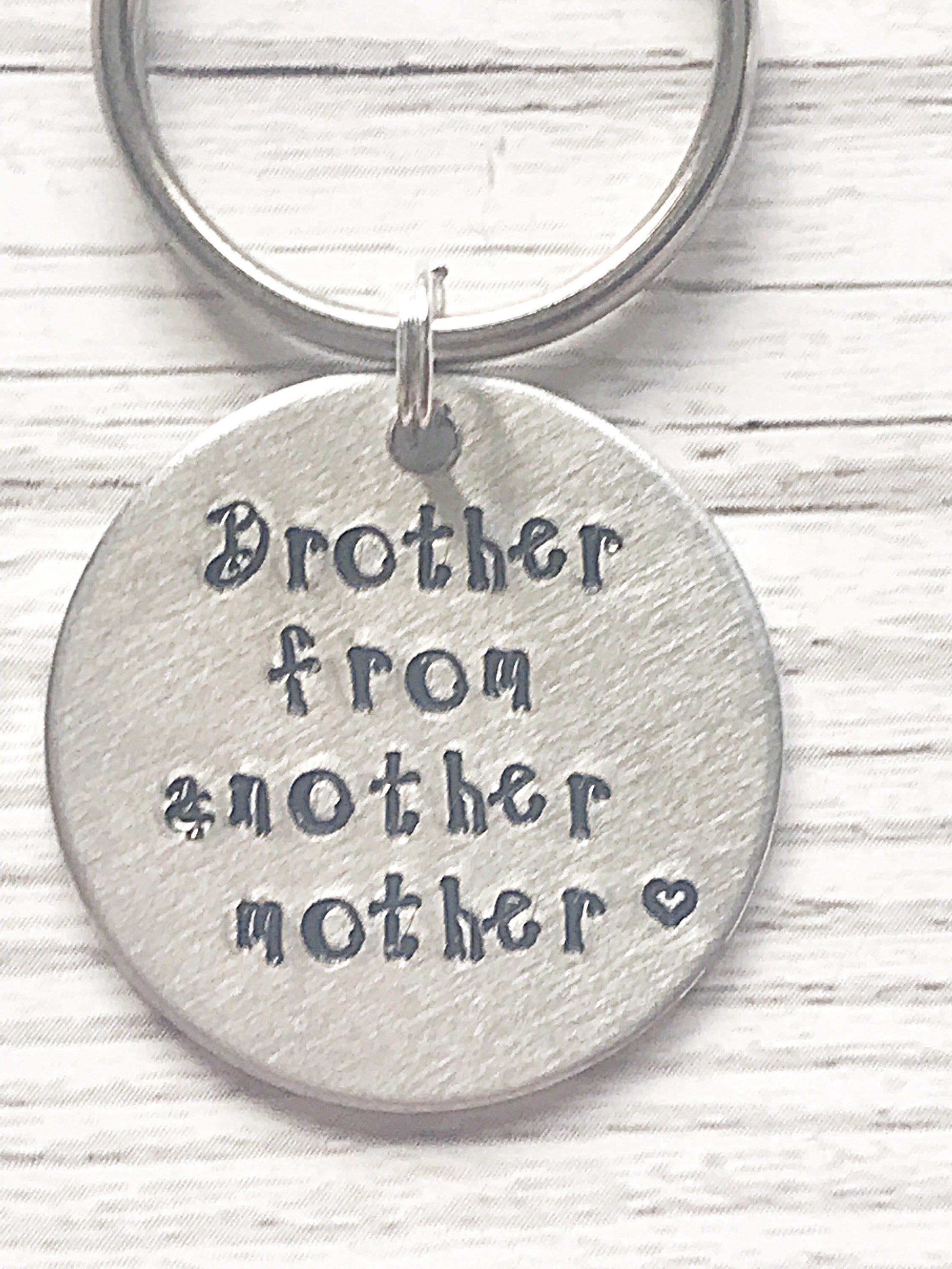 Brother From Another Mother Handstamped Keyring Brother Mens | Etsy