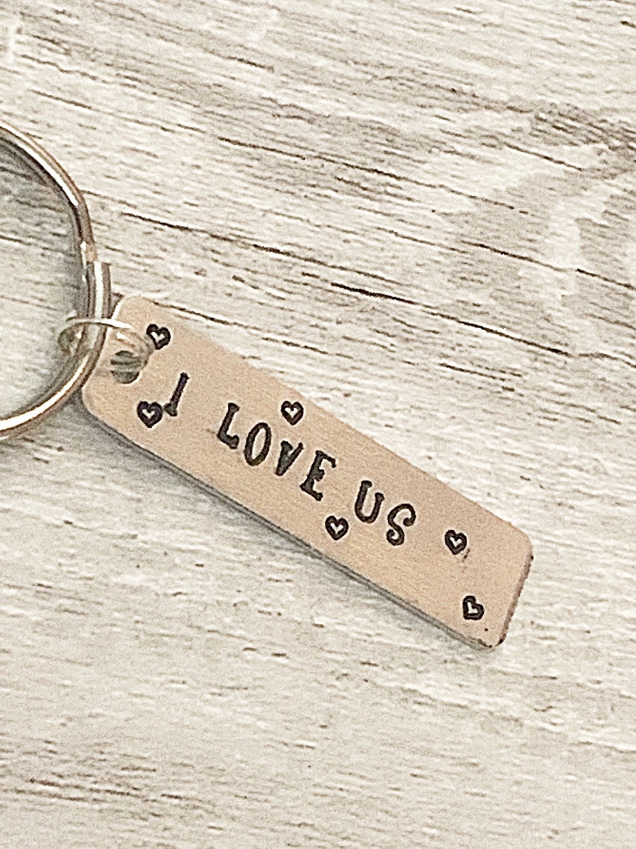 I Love Us Keychain Cute Keychain Hand Stamped Keyring For | Etsy