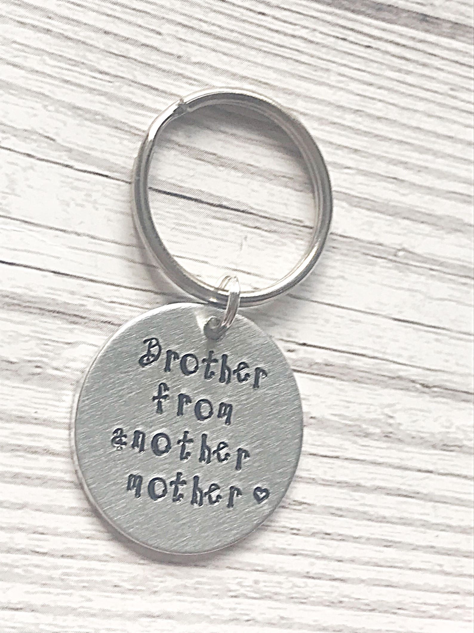 Brother From Another Mother Handstamped Keyring Brother Mens - Etsy