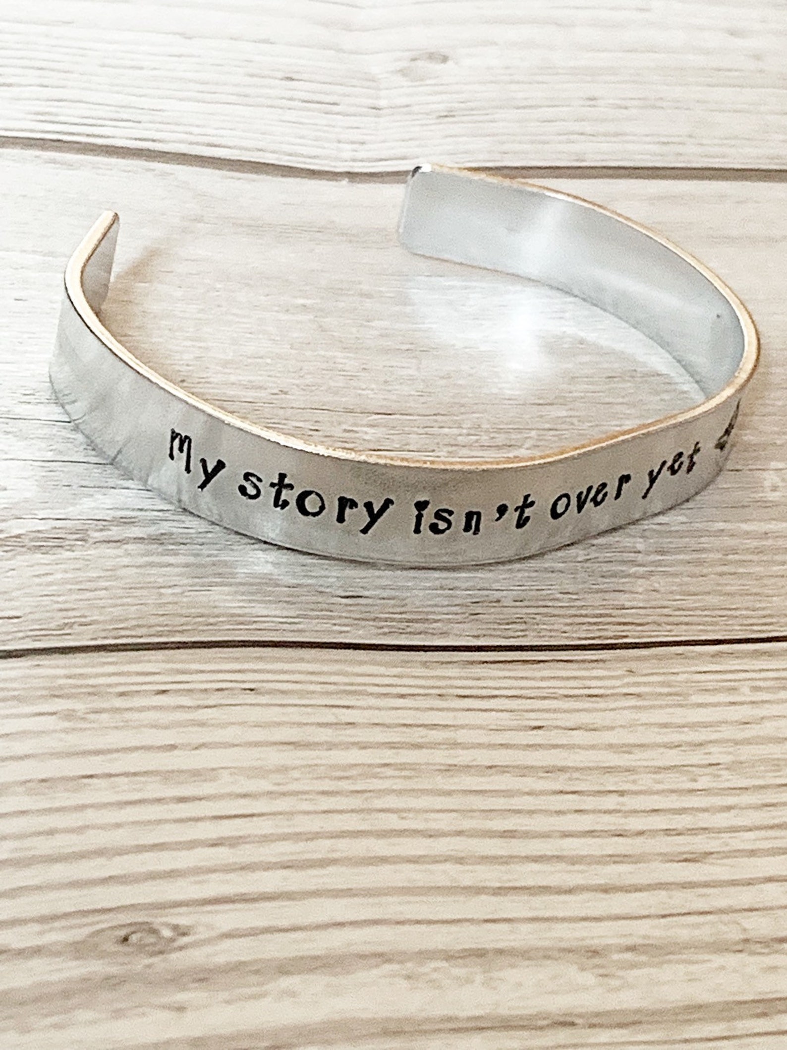 My Story Isn't Over Yet Positive Quote Cuff Awareness | Etsy