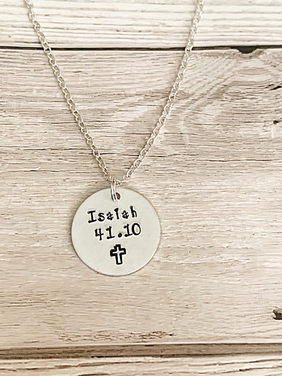 Isaiah 41 10 Necklace Bible Verse Necklace Religious | Etsy