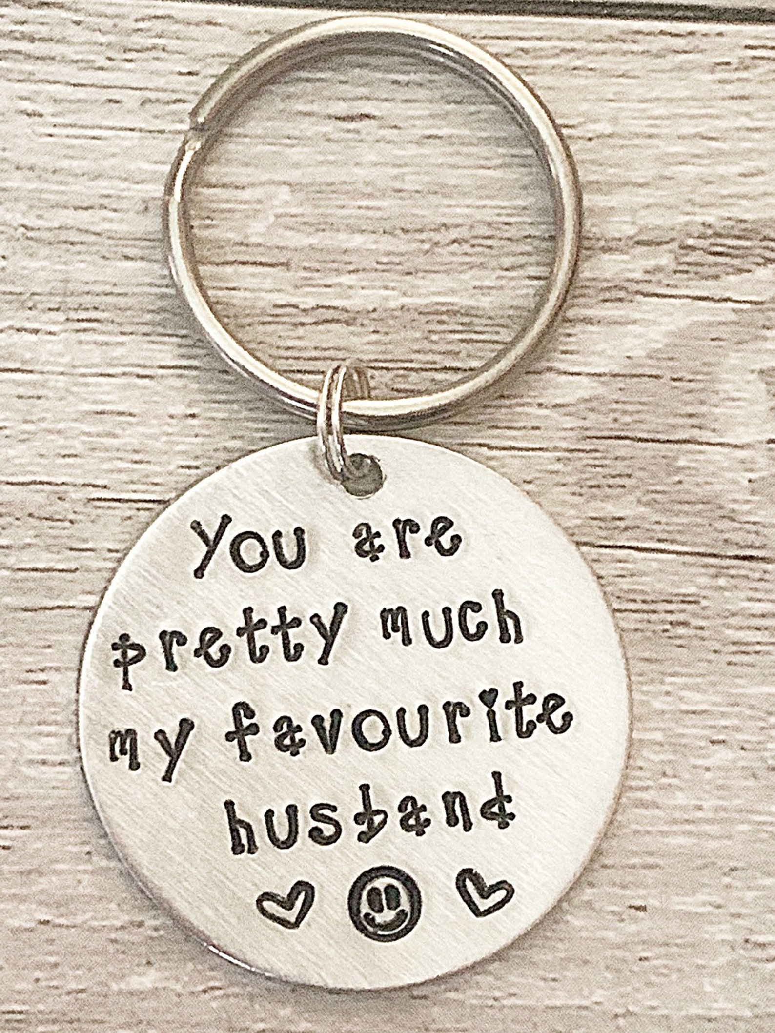 Hand Stamped Keyring for Husband Gift Funny Valentines Gift | Etsy