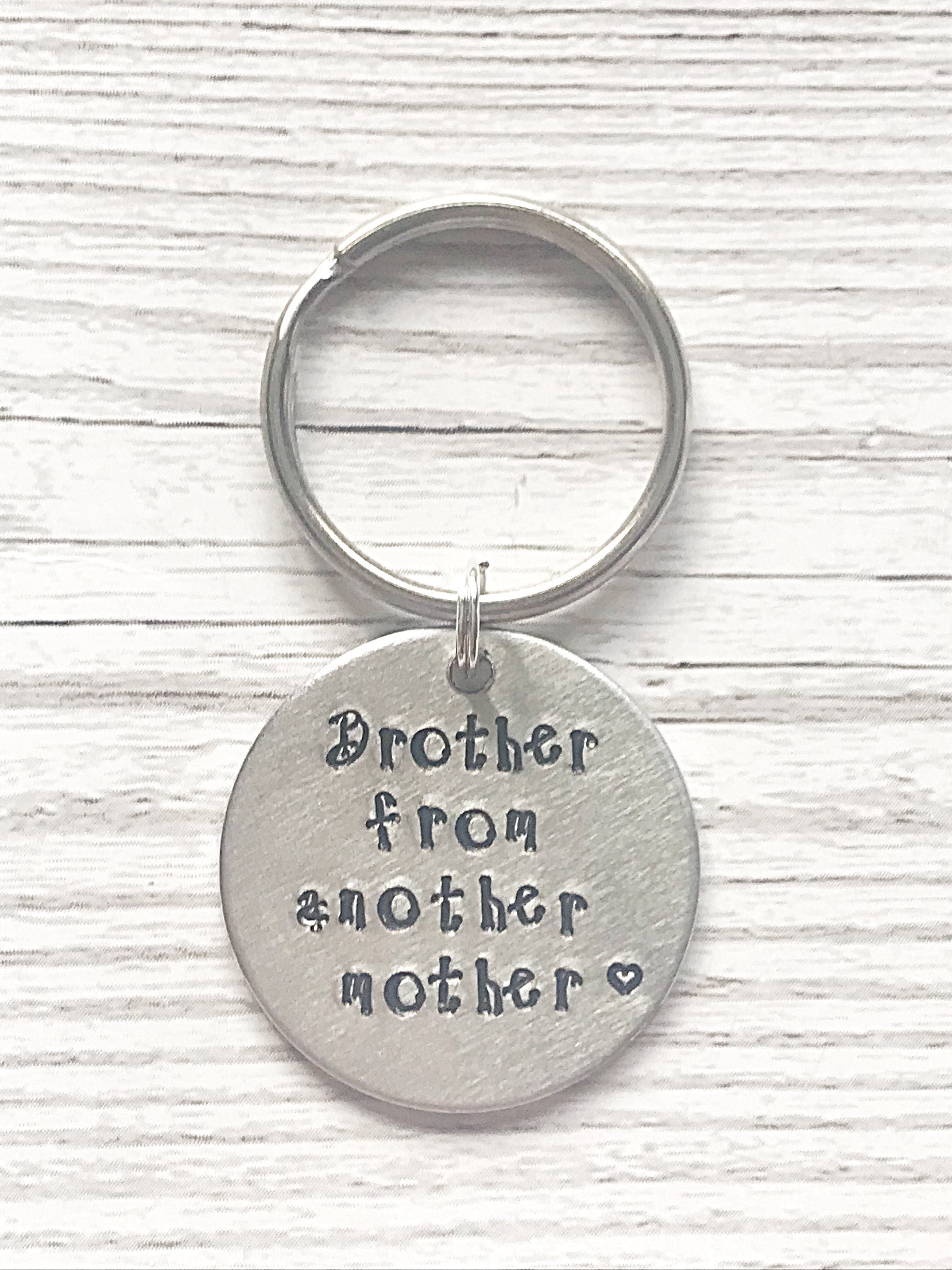 Brother From Another Mother Handstamped Keyring Brother Mens | Etsy