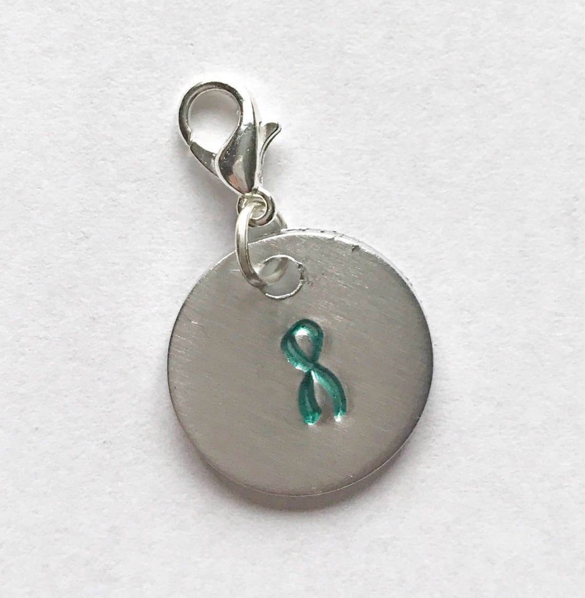 Pcos Awareness Clip on Charm PCOS Charmpcos Ribbon Teal | Etsy
