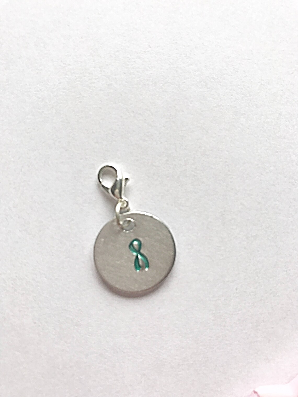 Pcos Awareness Clip on Charm PCOS Charmpcos Ribbon Teal | Etsy