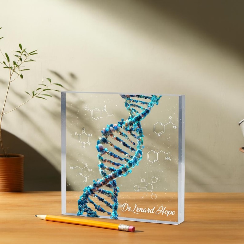 Personalized DNA Acrylic Block, Chemist Gift - Etsy