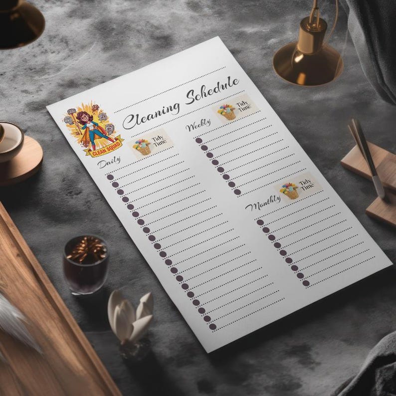 PRINTABLE DIGITAL PRODUCT - Cleaning Schedule / Cleaning Checklist ...