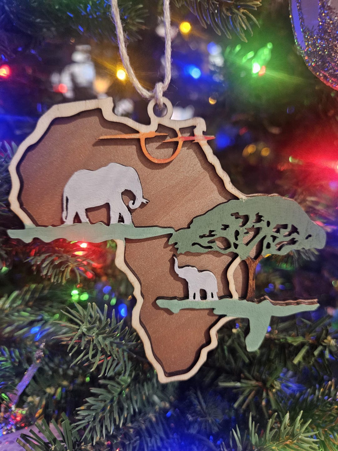 Africa Continent Ornaments With Safari Animals - Etsy