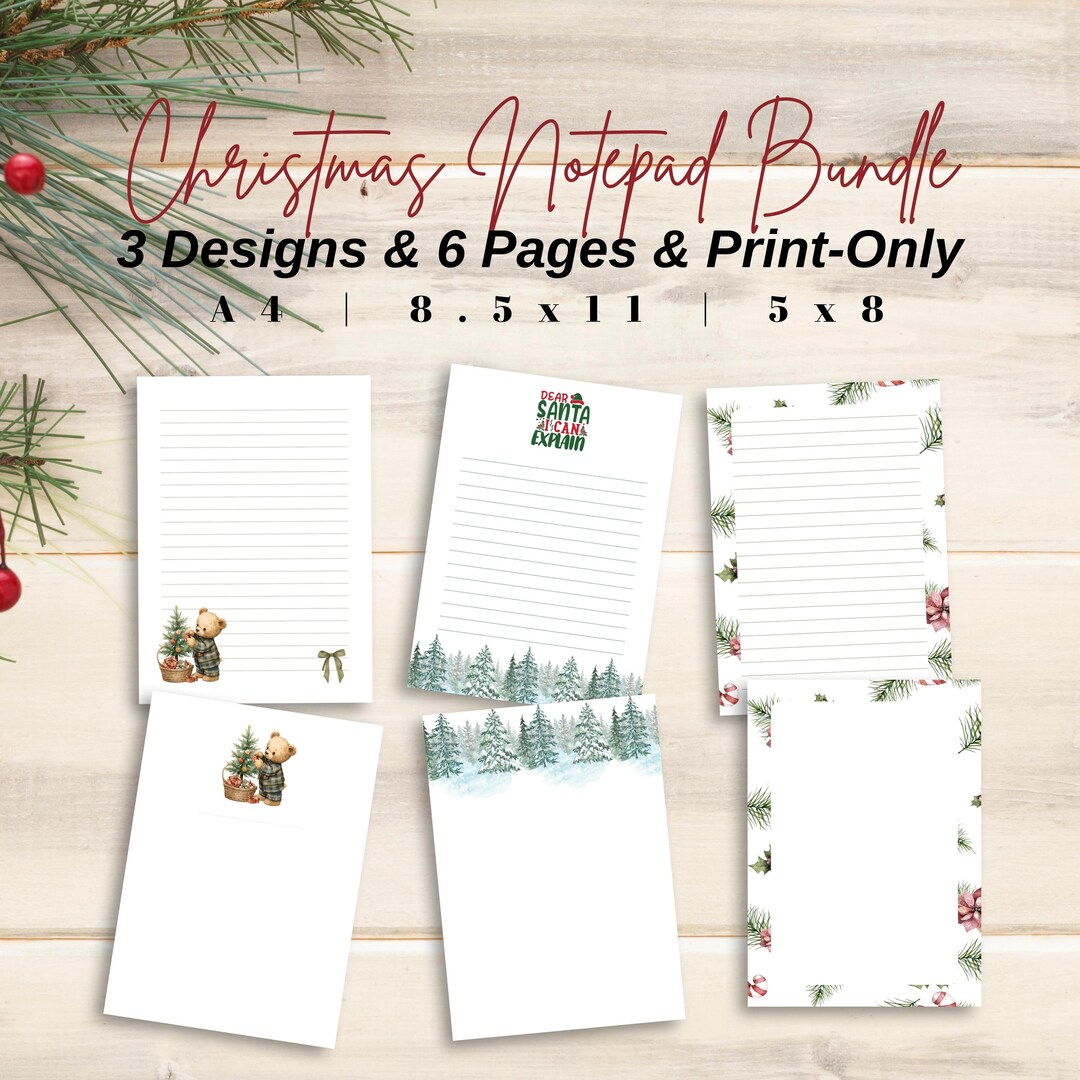 Digital Christmas Notepad Bundle | Printable Holiday To-do List | 3 ...