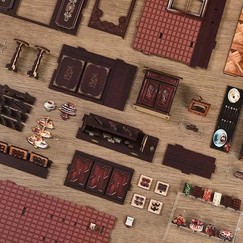 Sweet Chapter Bakery DIY Book Nook Kit, Wooden Bookend Cabin Miniature ...