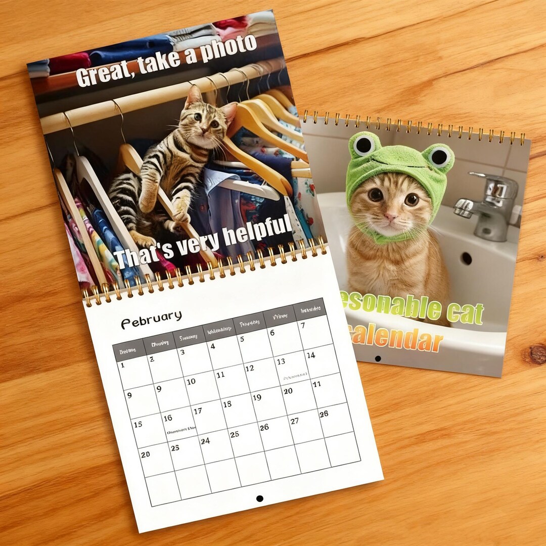 2026 Funny Cat Calendar,feline Fashion Desk or Wall Decor,sassy Square ...