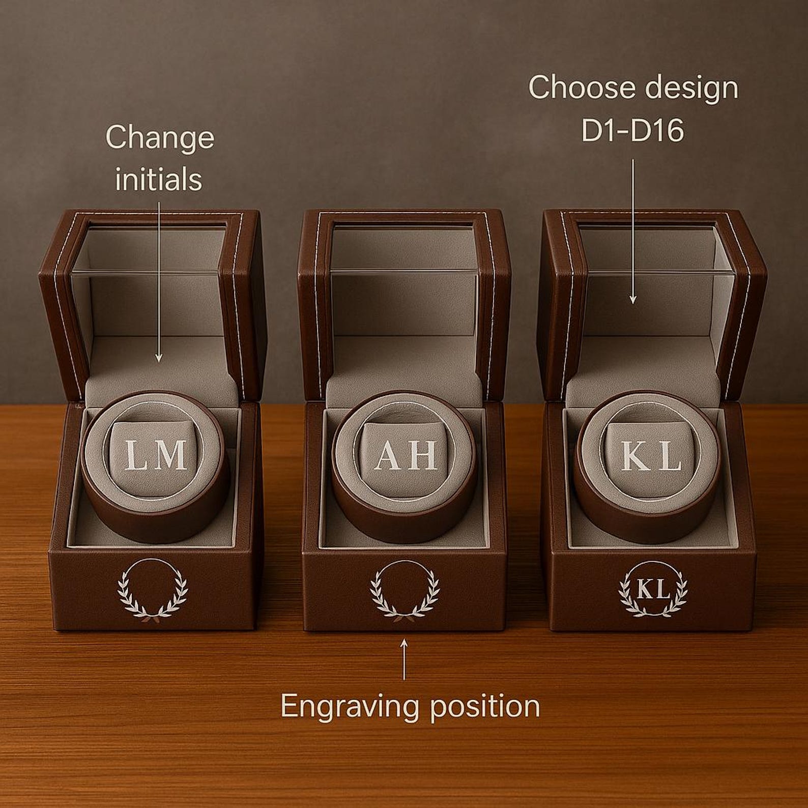 Personalized Watch Winder Box, Monogrammed Display Case, Men's Gift - Etsy
