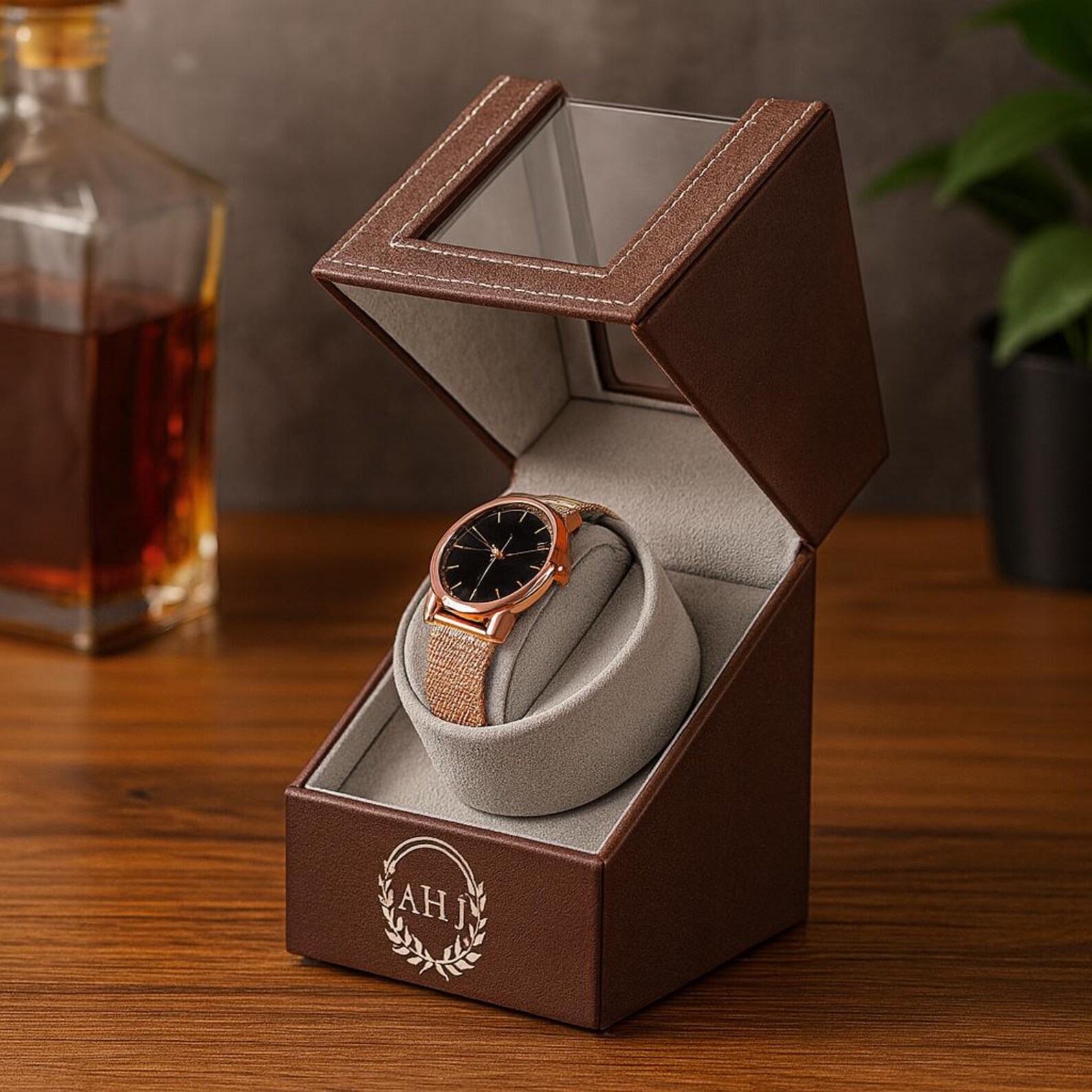 Personalized Watch Winder Box, Monogrammed Display Case, Men's Gift - Etsy