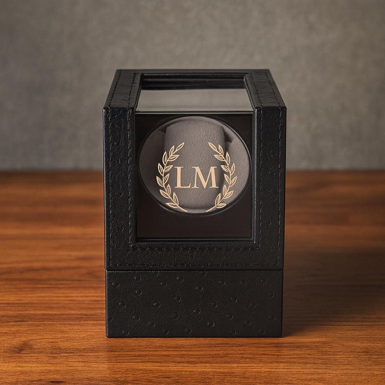 Personalized Watch Winder Box, Monogrammed Display Case, Men's Gift - Etsy