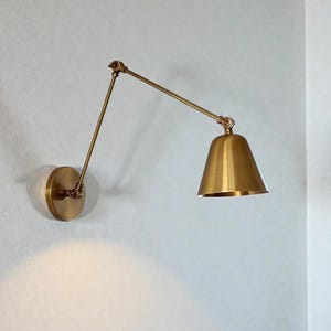 Mid-century Modern Brass Swing Arm Wall Sconce, Adjustable Reading ...