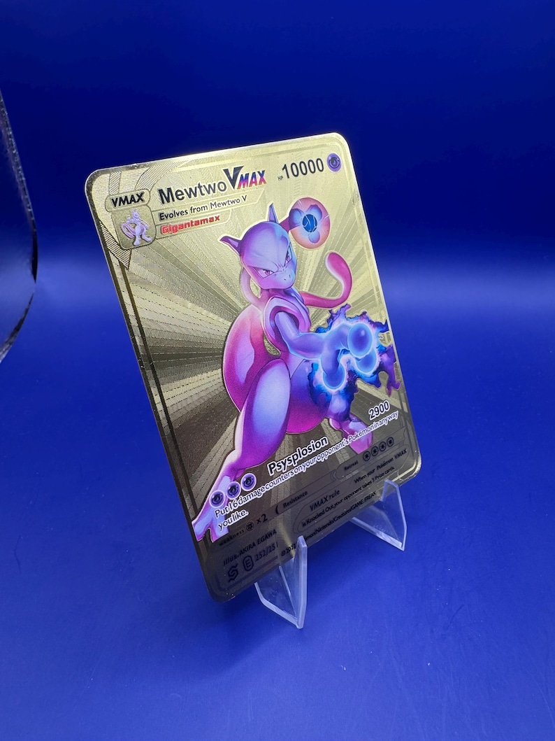 Mewtwo Metal Card - Etsy